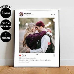 EDITABLE Custom IG Inspired Photo Print Collage Template | Anniversary ...