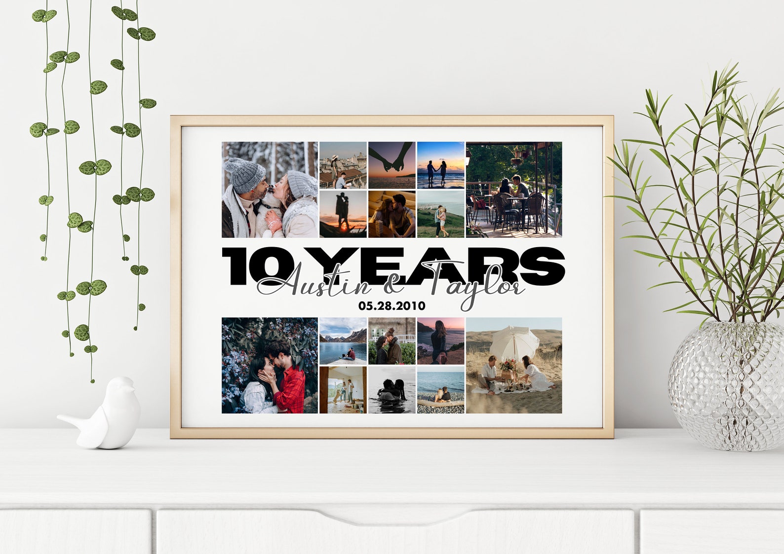 EDITABLE Custom 10 Years Anniversary Tin Gift for Husband Boyfriend ...