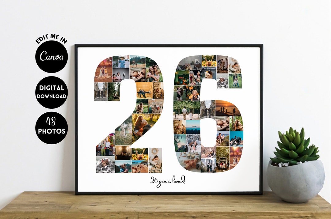 EDITABLE Custom 26 Years Photo Collage | 26th Anniversary | 26th ...
