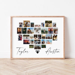 EDITABLE Custom Heart Photo Collage, Wedding Collage Print ...