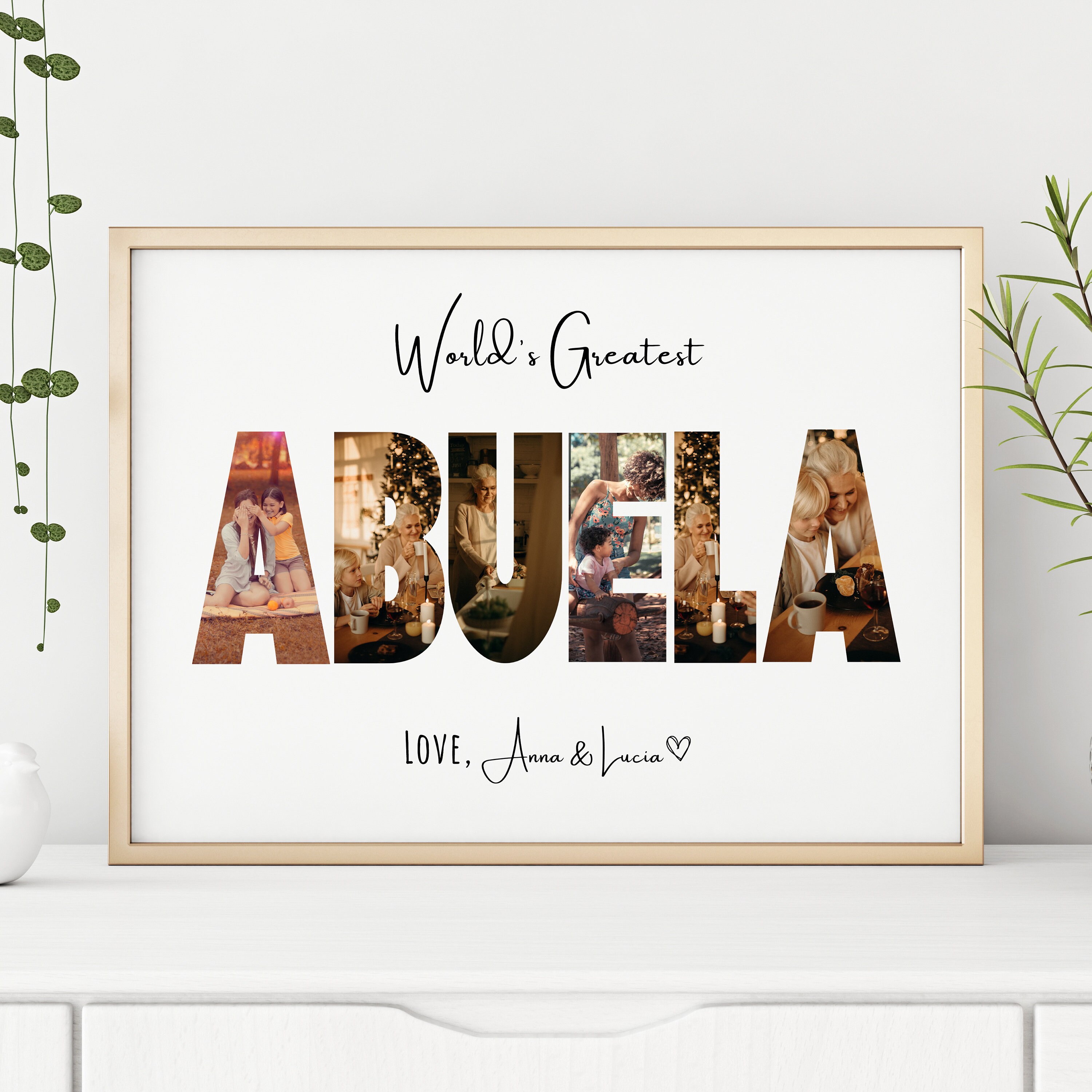 EDITABLE Custom Abuela Photo Collage Template Personalized - Etsy