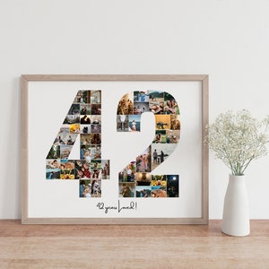 EDITABLE Custom 42 Years Collage | 42nd Anniversary | 42nd Birthday ...