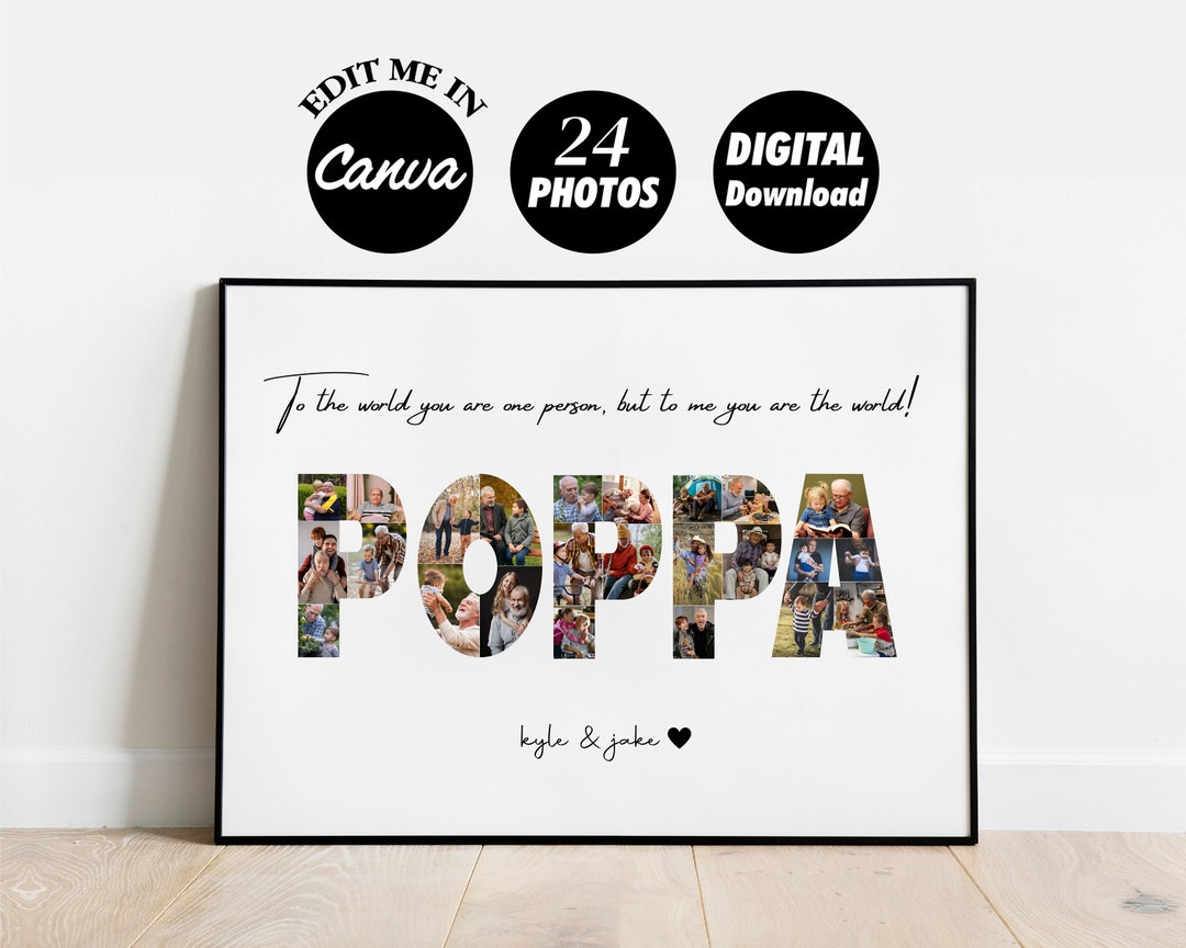 POPPA Photo Collage, Personalized Template Gift for Grandfather, Dad ...