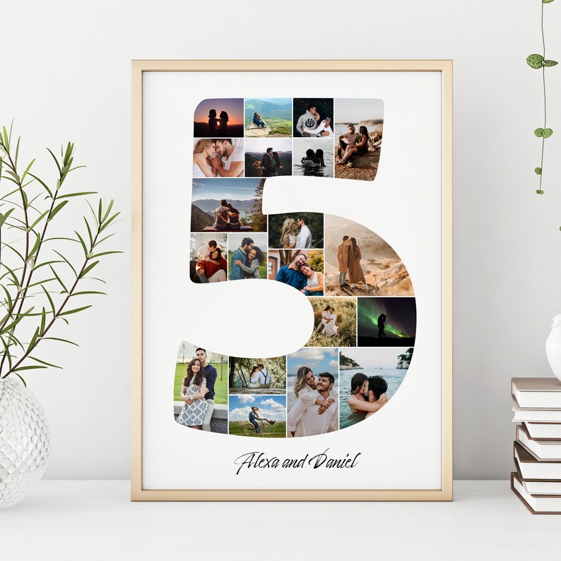 EDITABLE 20 Photos Personalized 5th Anniversary Photo Collage - Etsy