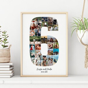 EDITABLE 27 Photos, Personalized 6th Anniversary Photo Collage Template ...
