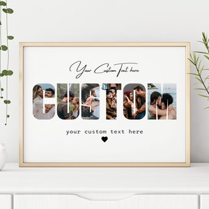 EDITABLE Custom Name Photo Collage Template, Any Name or Word Picture ...