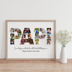EDITABLE 18 Photos, Personalized Photo Collage Template Gift for Papi ...