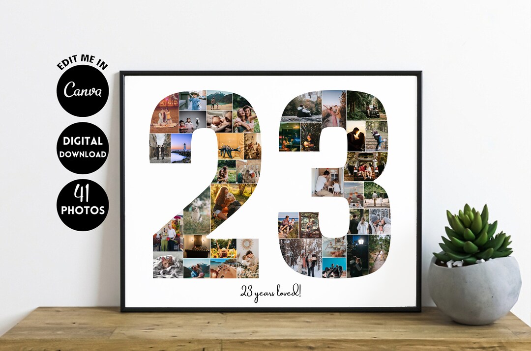 EDITABLE 41 Photos, Custom 23 Years Collage | 23rd Anniversary | 23rd ...