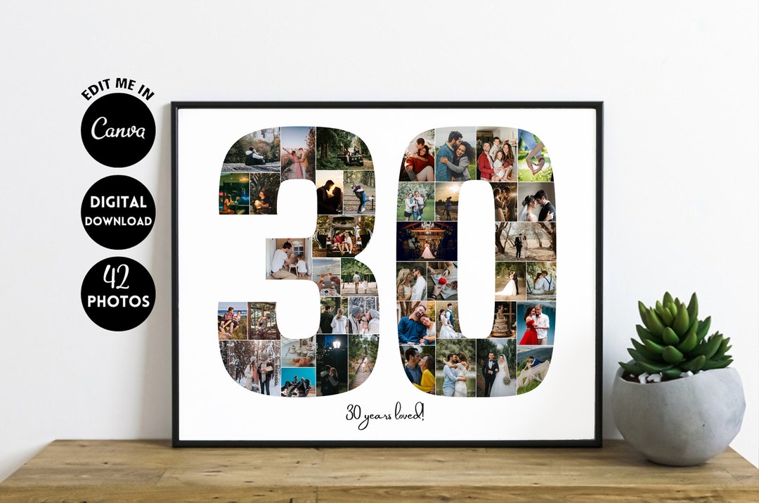 EDITABLE Custom 30th Anniversary Collage, 30th Birthday Collage Print ...