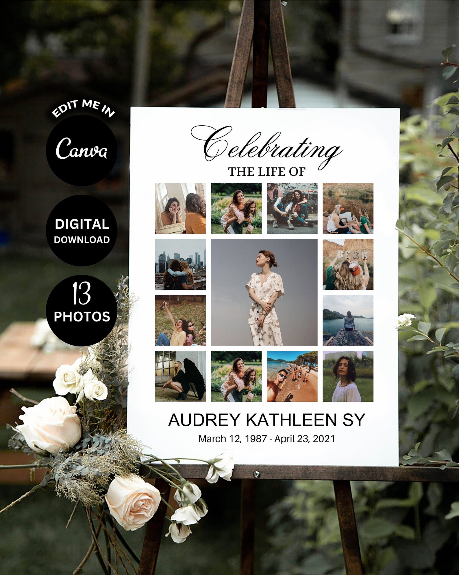 EDITABLE Memorial Service Sign | Funeral Welcome Sign L Celebration of ...