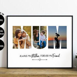 EDITABLE Custom MUM Photo Collage Montage, Personalized Mother's Day ...