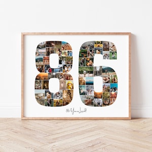 EDITABLE Custom 86 Years Birthday Photo Collage | 86th Anniversary ...