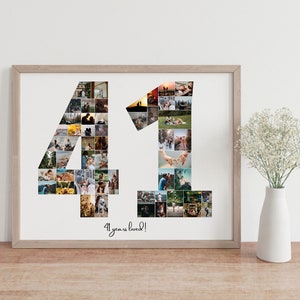 EDITABLE Custom 41 Anniversary Collage, 41st Birthday Collage Print ...