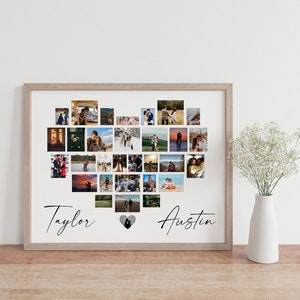 EDITABLE Custom Heart Photo Collage, Wedding Collage Print ...