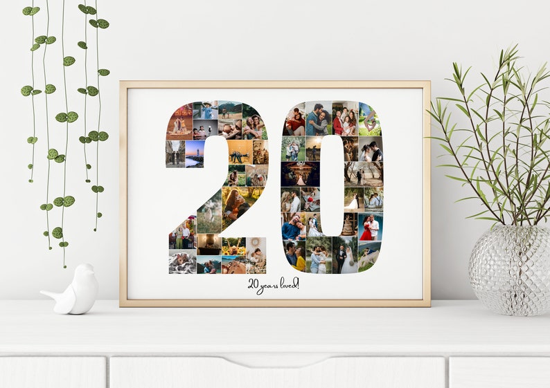 EDITABLE Custom 20 Years Photo Collage Template | 20th Anniversary ...