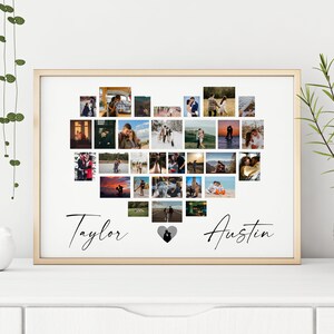 EDITABLE Custom Heart Photo Collage, Wedding Collage Print ...