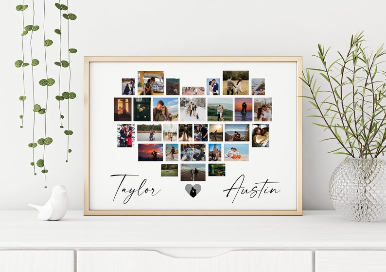 EDITABLE Custom Heart Photo Collage Wedding Collage Print - Etsy