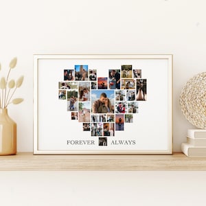 EDITABLE Custom Heart Shape Photo Collage Template, Photo Album ...