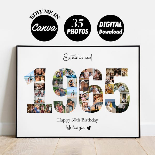 60th Birthday Collage - Etsy