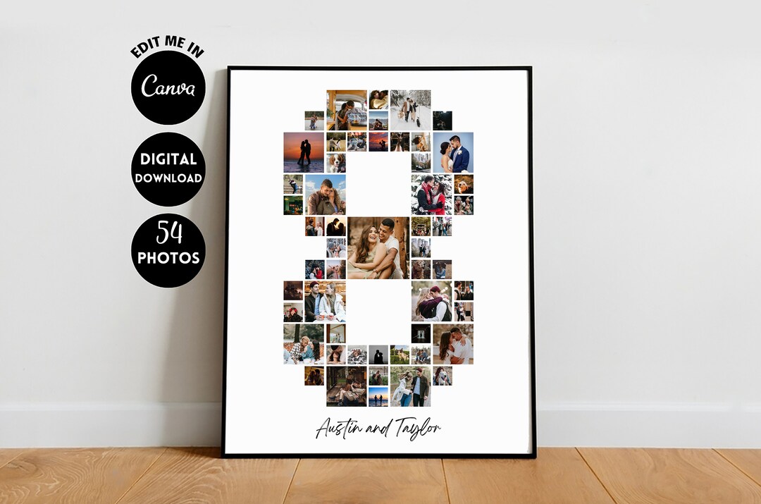 EDITABLE Custom 8th Anniversary Collage, 8 Anniversary Gift, Photo ...