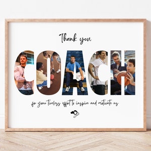 Editable 5 Photos Template, Coach Photo Collage, Gift for Coach ...