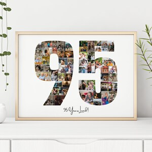 EDITABLE 54 Photos, Custom 95 Years Birthday Photo Collage Template ...