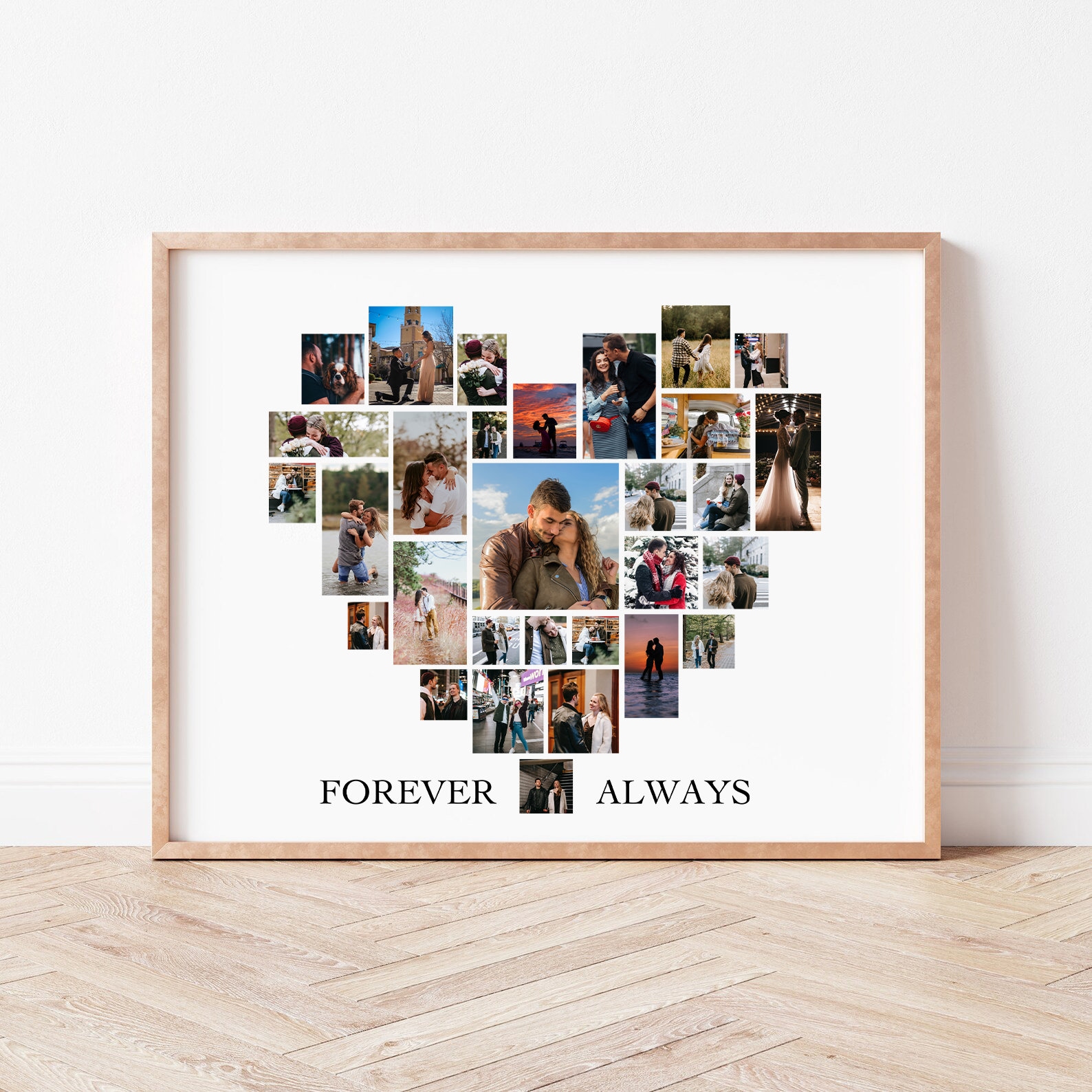 EDITABLE Custom Heart Shape Photo Collage Template, Photo Album ...
