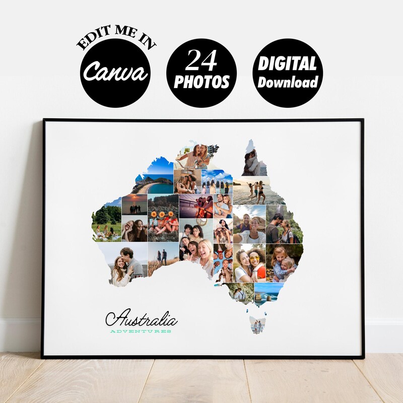 Australia Map Wall Art - Etsy