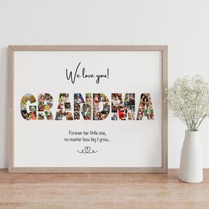 EDITABLE Custom Grandma Photo Gift Collage Template, Personalized ...