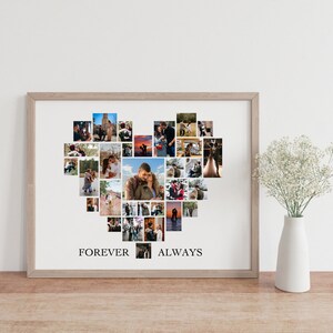 EDITABLE Custom Heart Shape Photo Collage Template, Photo Album ...