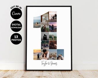 EDITABLE Custom 41 Anniversary Collage 41st Birthday Collage - Etsy