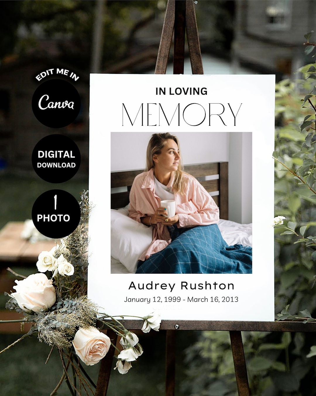 EDITABLE Memorial Service Sign | Funeral Welcome Sign L Celebration of ...