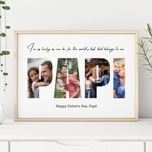 EDITABLE 4 Photos, Personalized Photo Collage Template Gift for Papi ...