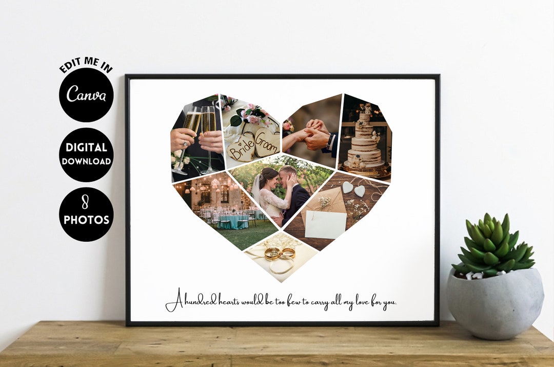 EDITABLE Custom Heart Photo sales Collage Template