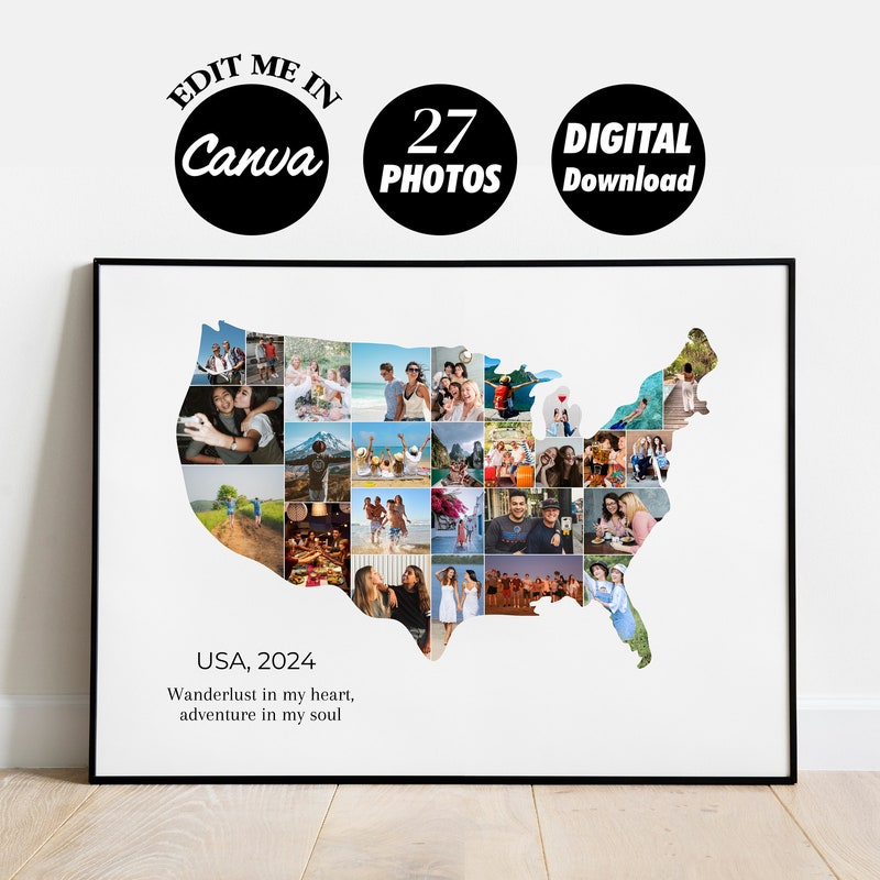 World Map Portrait - Etsy