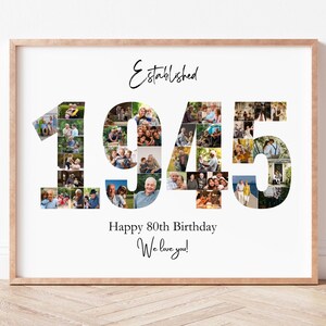 EDITABLE Custom 1945 Collage, 80th Birthday Collage Print, Photo ...