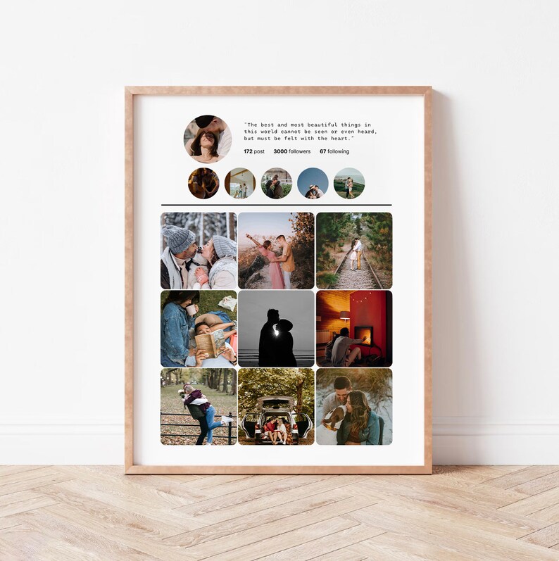 EDITABLE Custom Insta Inspired Anniversary Gift for Boyfriend, Gift for ...