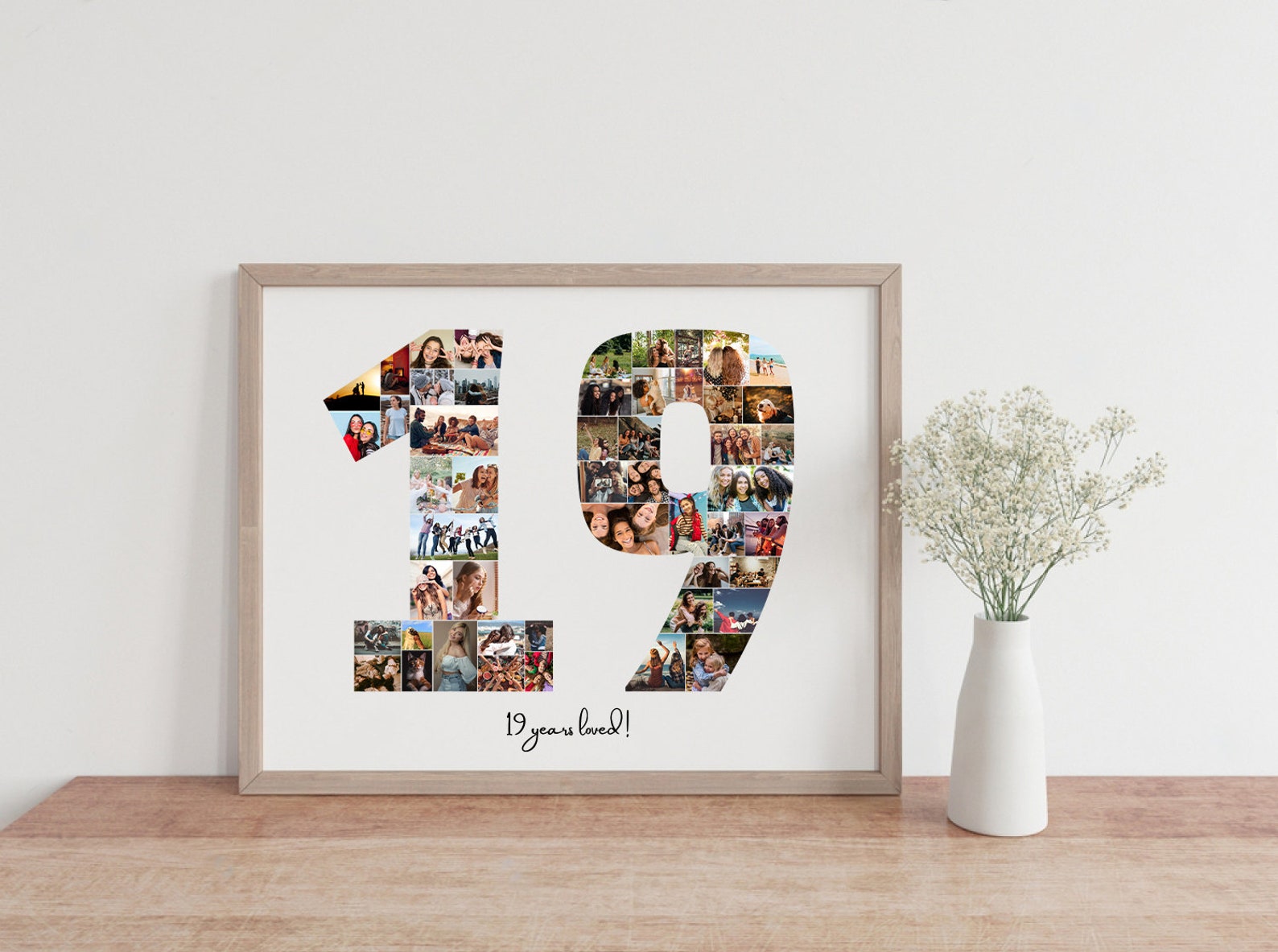EDITABLE 50 Photos, Custom 19th Birthday, 19th Anniversary Photo ...