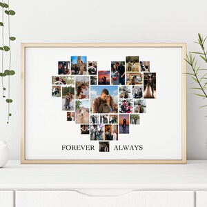 EDITABLE Custom Heart Shape Photo Collage Template, Photo Album ...