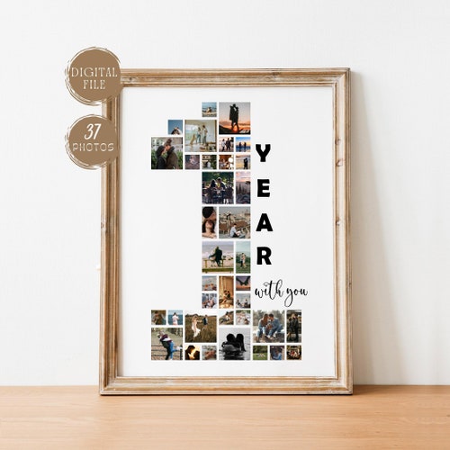 Personalize 1st Year Anniversary Photo Collage Custom 1 Year - Etsy