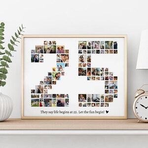 EDITABLE 94 Photos, Custom 25 Years Collage | 25th Anniversary | 25th ...