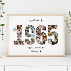 1965 Birthday Anniversary Photo Collage Template Gift (digital Download ...