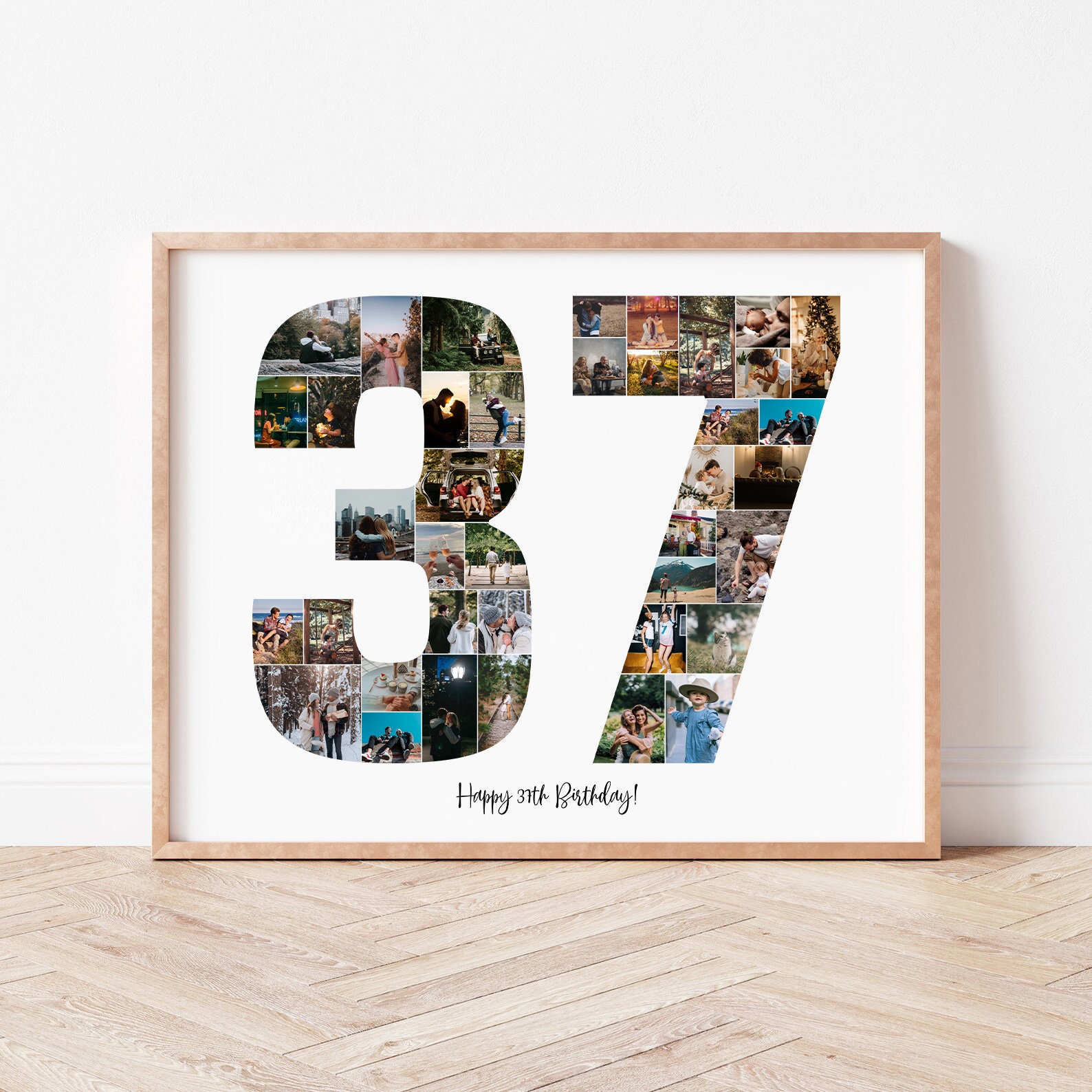 EDITABLE Custom 37th Anniversary Collage, 37th Birthday Print, Photo ...
