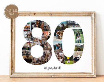 80th Birthday Photo Collage - Etsy
