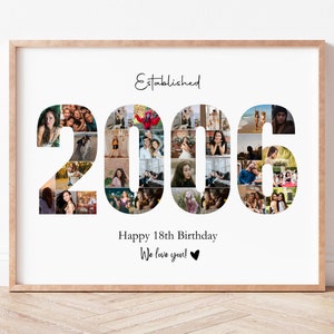 EDITABLE 2006 Collage, Custom 18th Birthday, 18th Anniversary Photo ...
