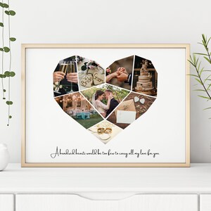 EDITABLE Custom Heart Photo Collage Template, Wedding Remembrance ...