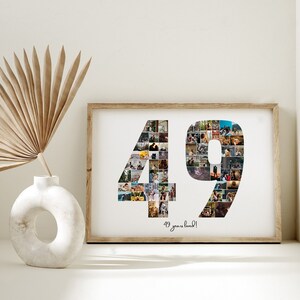 EDITABLE Custom 49 Photo Collage Template, 49th Birthday Print ...