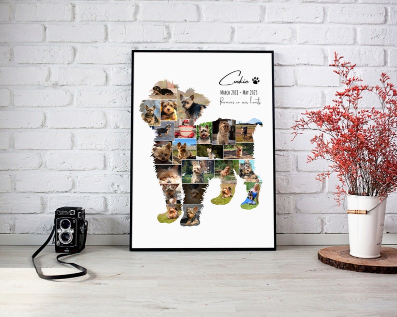 DIGITAL Yorkshire Terrier Photo Collage, Gift for Dog, Dog Memorial ...