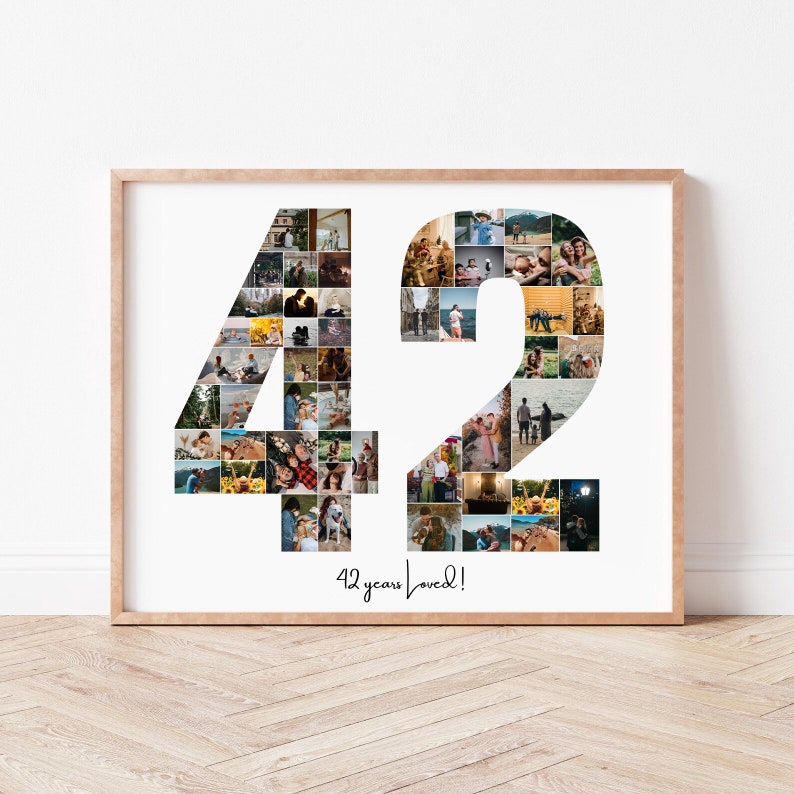 EDITABLE Custom 42 Years Collage | 42nd Anniversary | 42nd Birthday ...