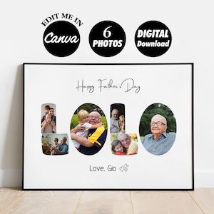 Personalized LOLO Photo Collage Template Gift for Grandfather, Father's ...